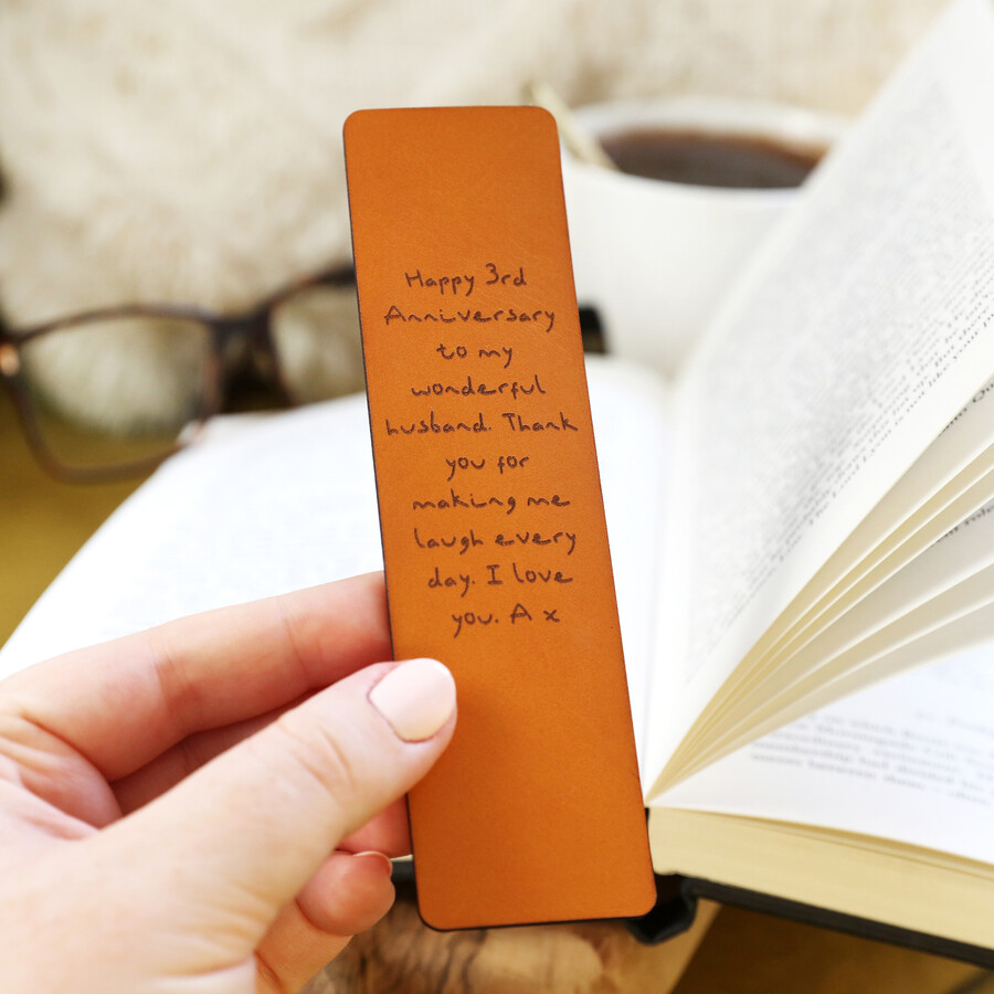 Personalised Meaningful Message Leather Bookmark | Lisa Angel