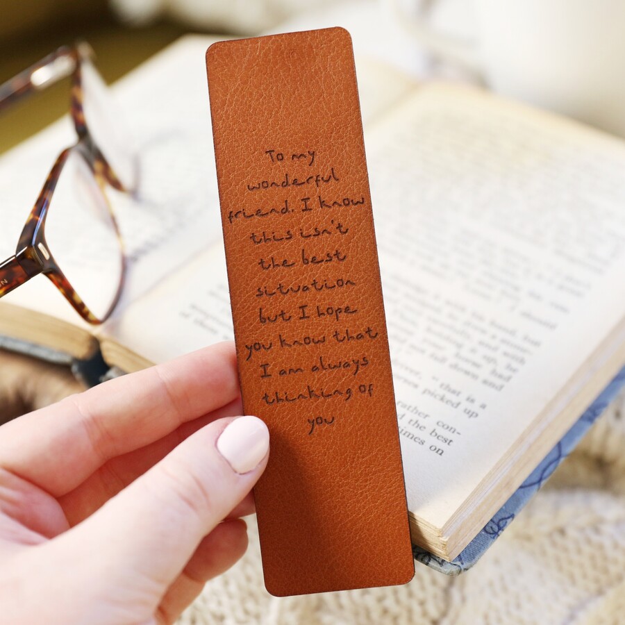 Personalised Meaningful Message Leather Bookmark | Lisa Angel