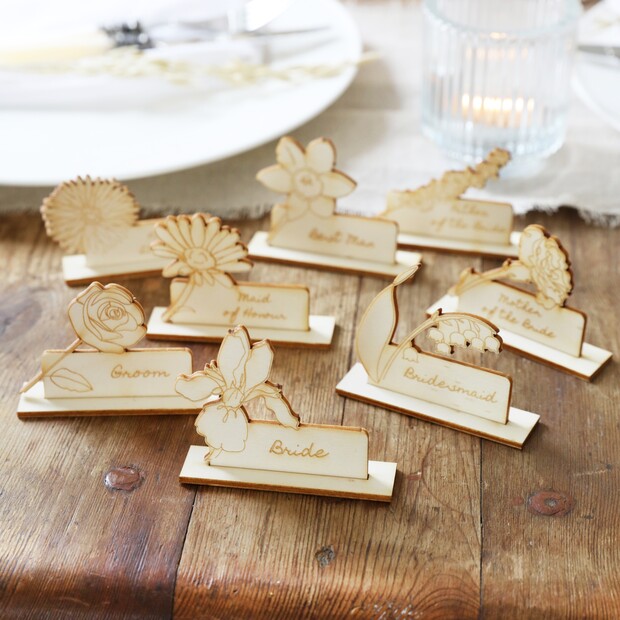 Personalised Wooden Birth Flower Place Settings | Lisa Angel
