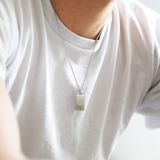 Personalised Brushed Stainless Steel Tag Necklace | Lisa Angel