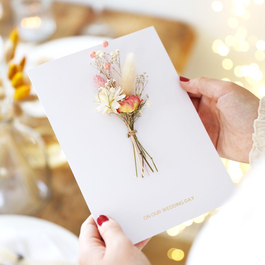 Personalised Foil Dried Flower Greetings Card | Lisa Angel