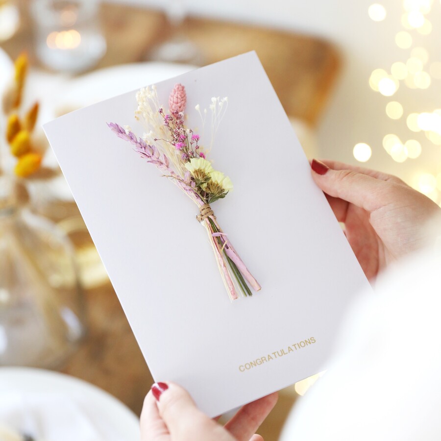 Personalised Foil Dried Flower Greetings Card | Lisa Angel