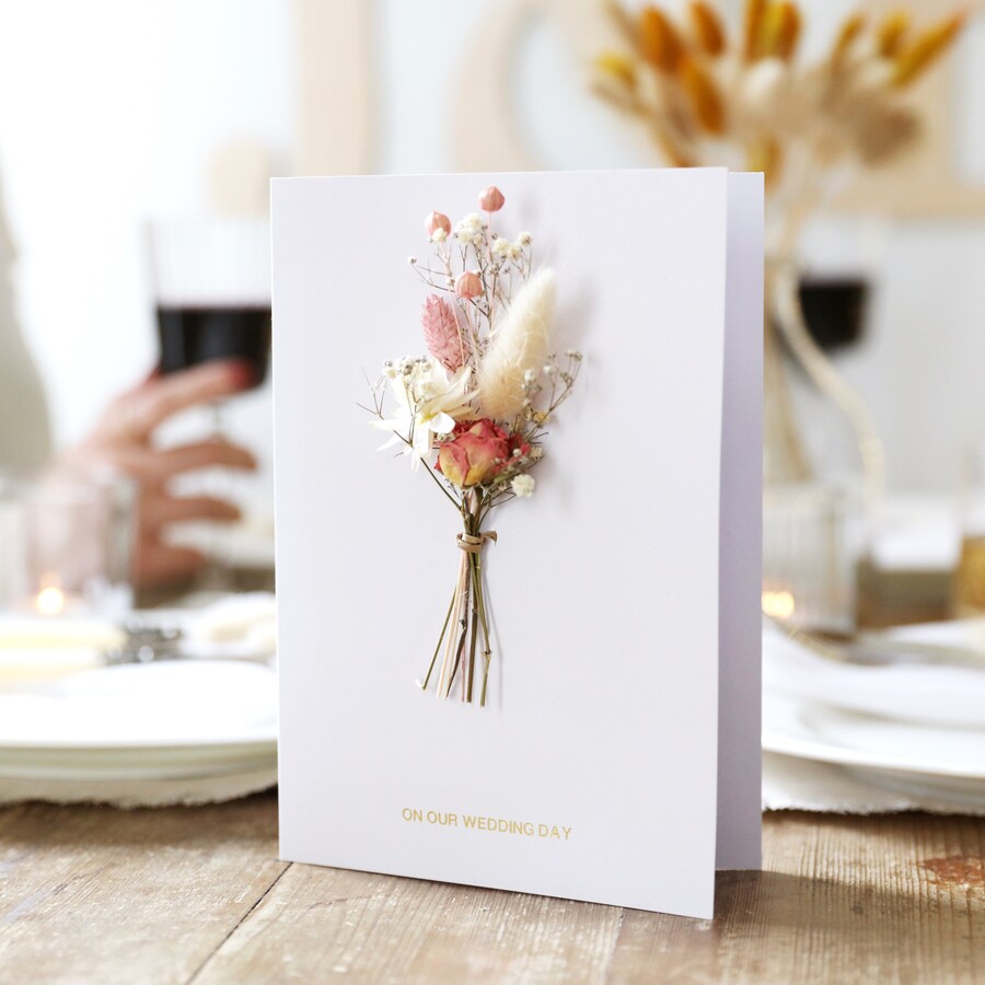 Personalised Foil Dried Flower Greetings Card | Lisa Angel