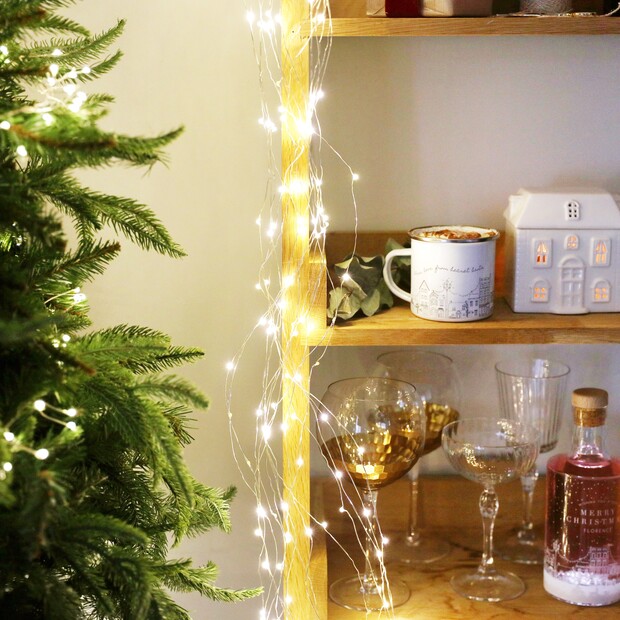 Mains Powered Silver Wire Waterfall String Lights | Lisa Angel