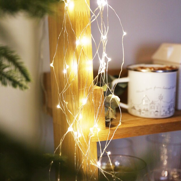 Mains Powered Silver Wire Waterfall String Lights | Lisa Angel