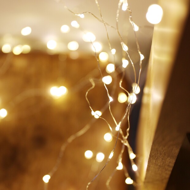 Mains Powered Silver Wire Waterfall String Lights | Lisa Angel