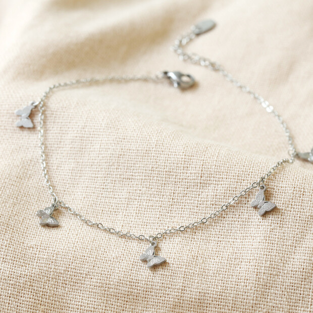 Stainless Steel Butterfly Anklet | Lisa Angel