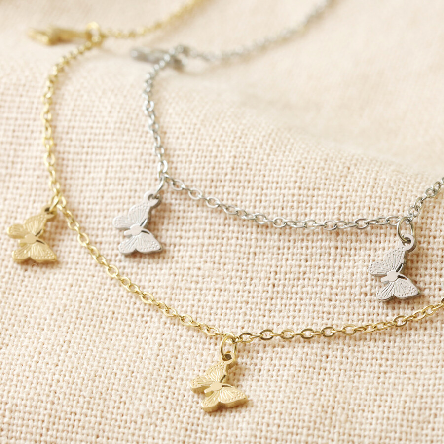 Stainless Steel Butterfly Anklet | Lisa Angel