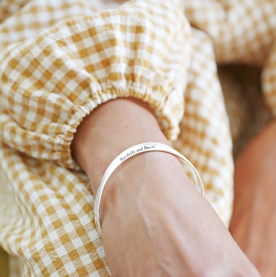 Personalised Sterling Silver Bangle | Bracelets | Lisa Angel