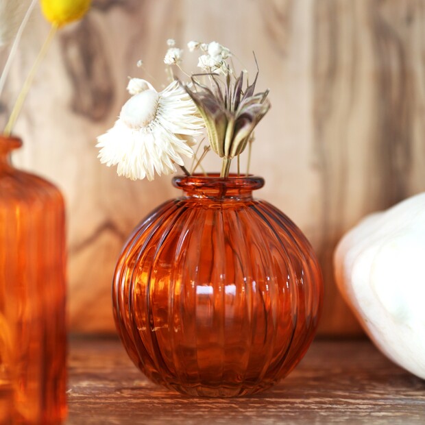 Small Amber Glass Bud Vases | Sass & Belle | Lisa Angel