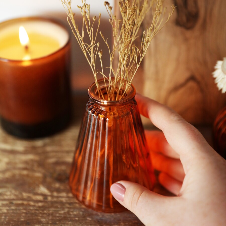 Small Amber Glass Bud Vases | Sass & Belle | Lisa Angel