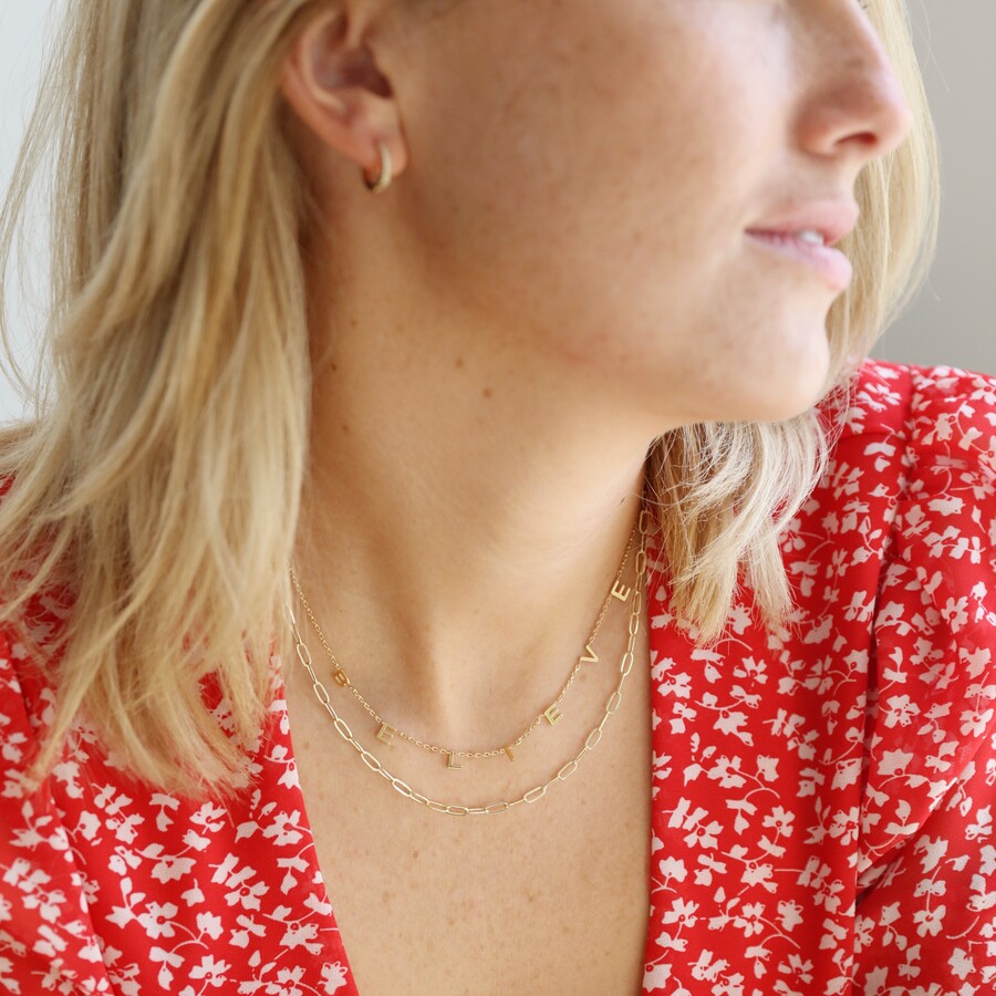 Gold Rectangle Chain Necklace | Jewellery | Lisa Angel