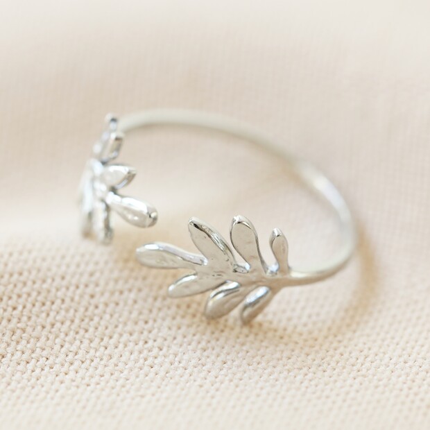 Adjustable Stainless Steel Fern Leaf Ring | Lisa Angel