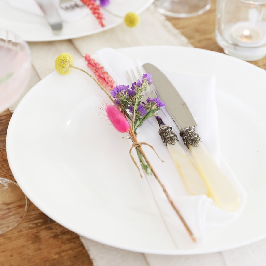 Set of Rainbow Brights Dried Flower Place Settings | Lisa Angel