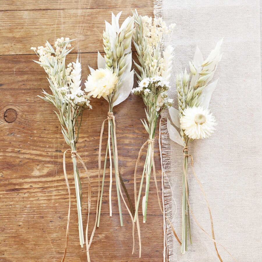 Set of White and Natural Dried Flower Place Settings| Lisa Angel