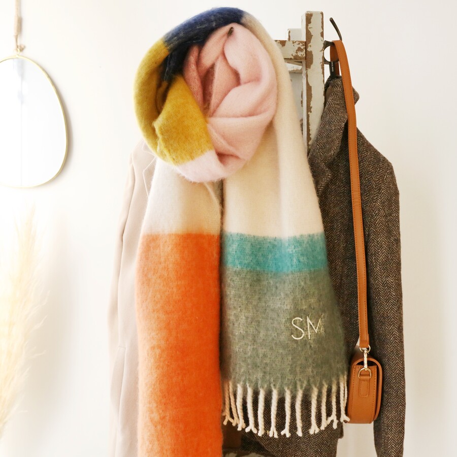 Personalised Colourful Block Winter Scarf | Lisa Angel