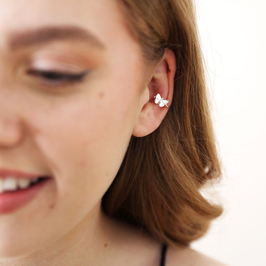 Butterfly Ear Cuff in Silver | Lisa Angel
