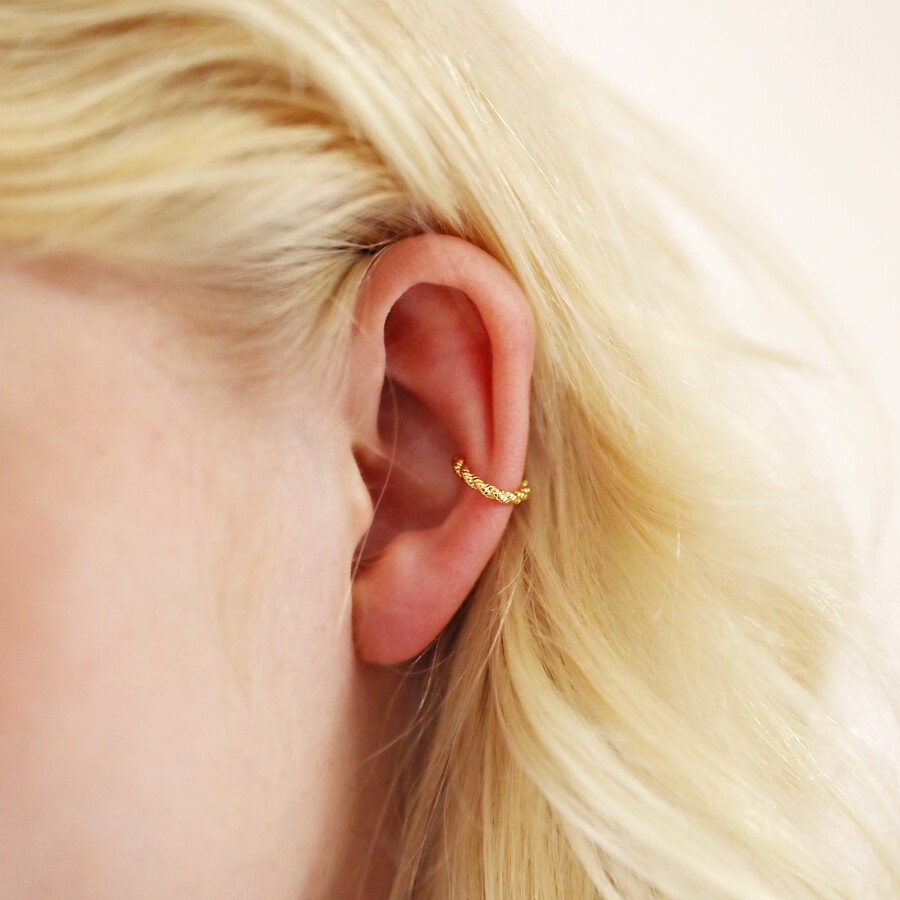 Twisted Rope Ear Cuff in Gold | Lisa Angel