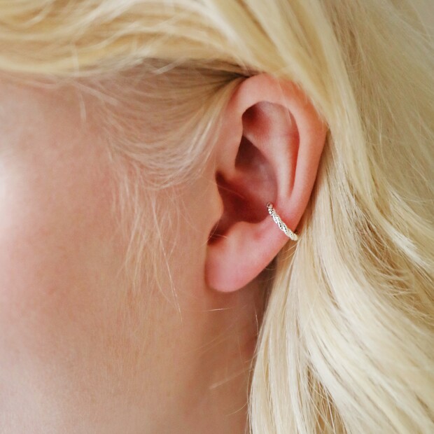 Twisted Rope Ear Cuff in Silver | Lisa Angel