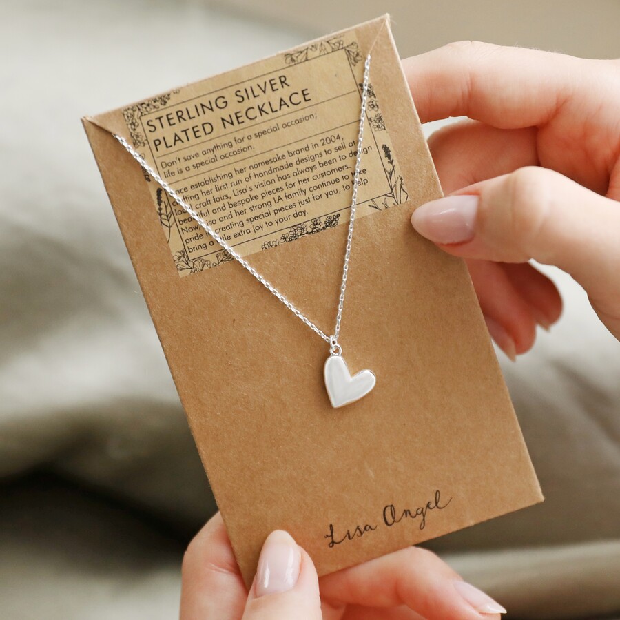 3D Heart Pendant Necklace in Rose Gold| Lisa Angel Jewellery