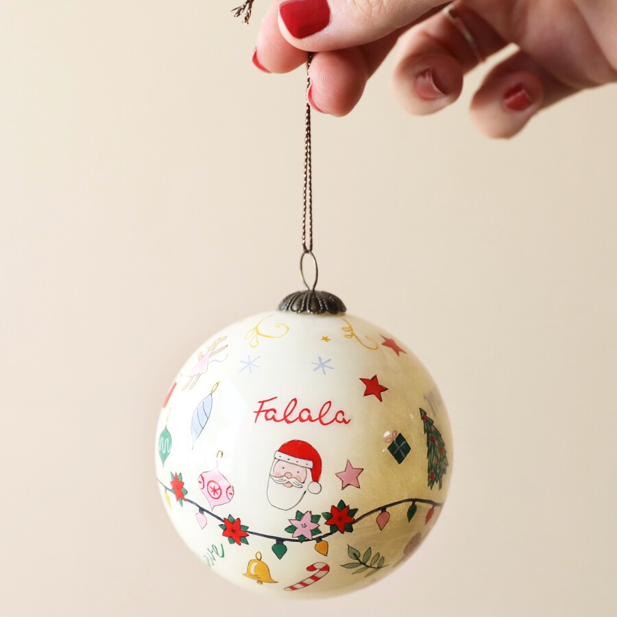 Hand-Painted Festive Christmas Bauble | Lisa Angel