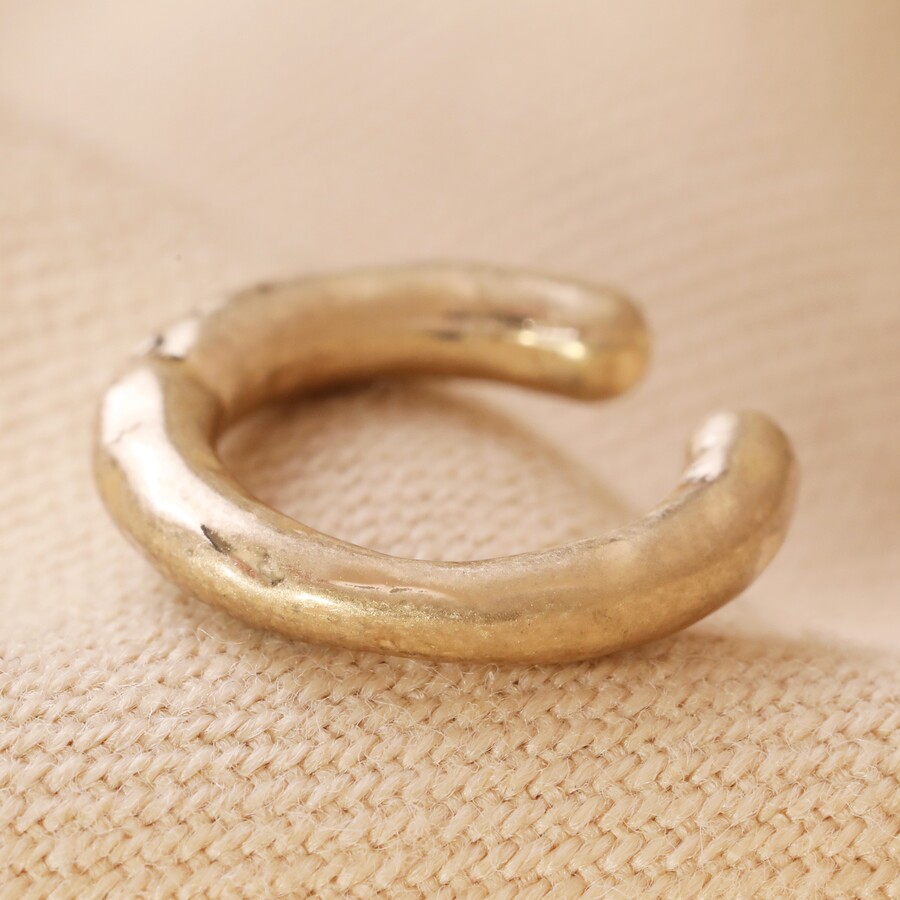 Textured Hoop Ear Cuff in Gold | Lisa Angel