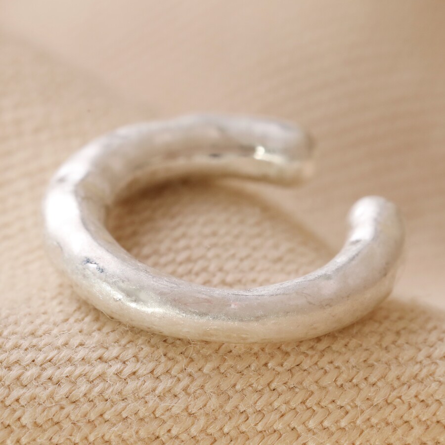 Textured Hoop Ear Cuff in Silver | Lisa Angel