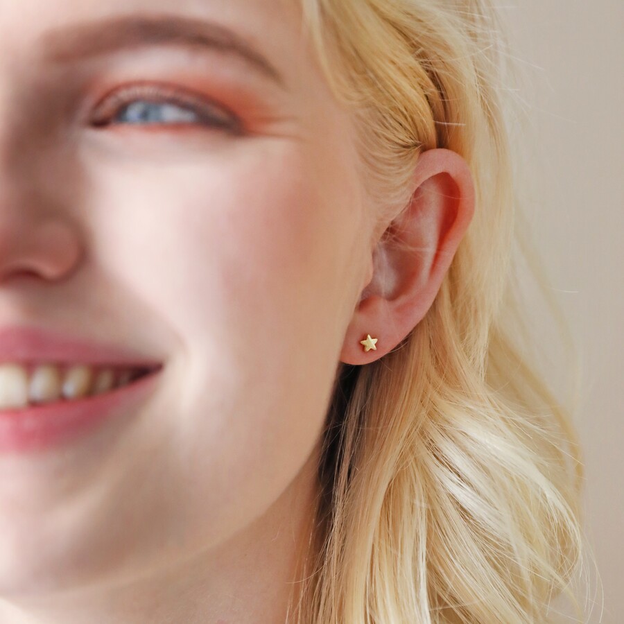 Tiny Star Stud Earrings in Gold | Lisa Angel