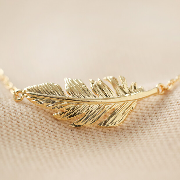 Gold Feather Necklace | Lisa Angel