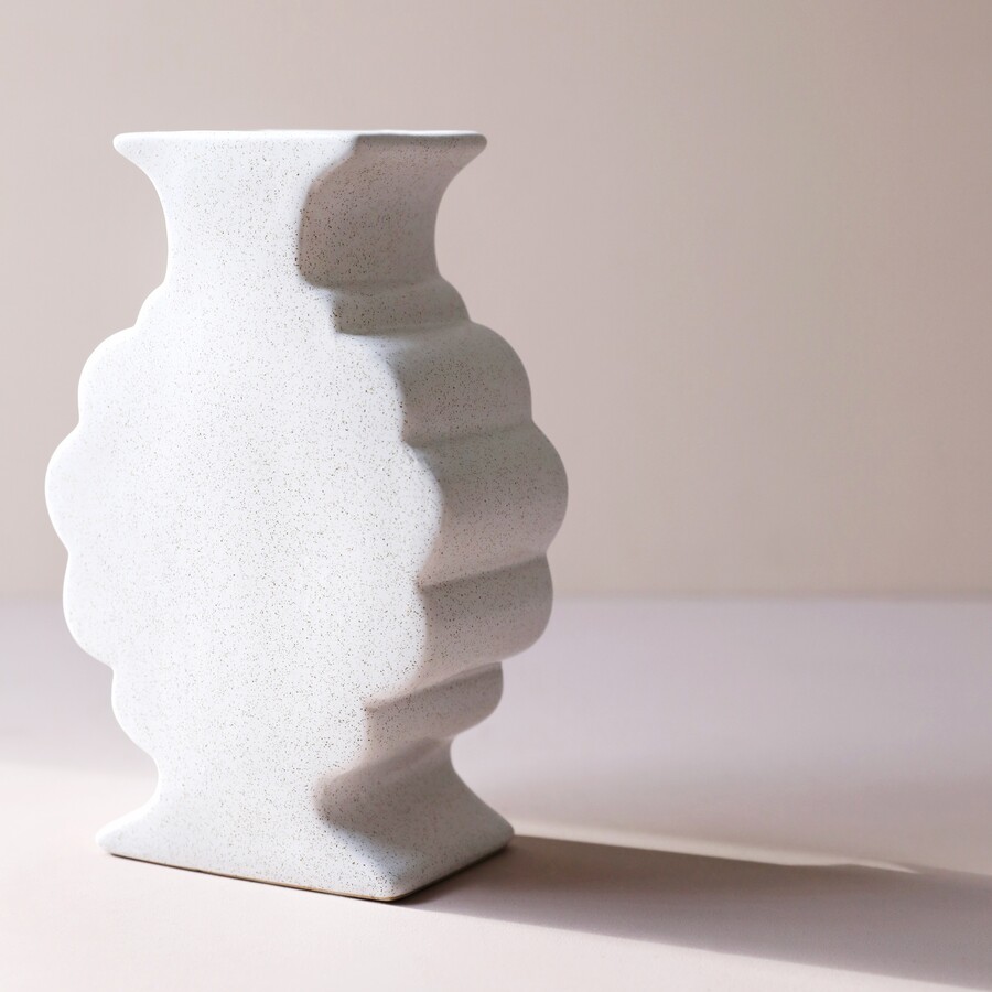 Ceramic Art-Deco Scallop Edge Vase | Homeware | Lisa Angel