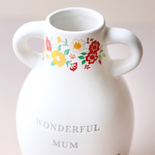 Ceramic Wonderful Mum Floral Vase | Homeware | Lisa Angel