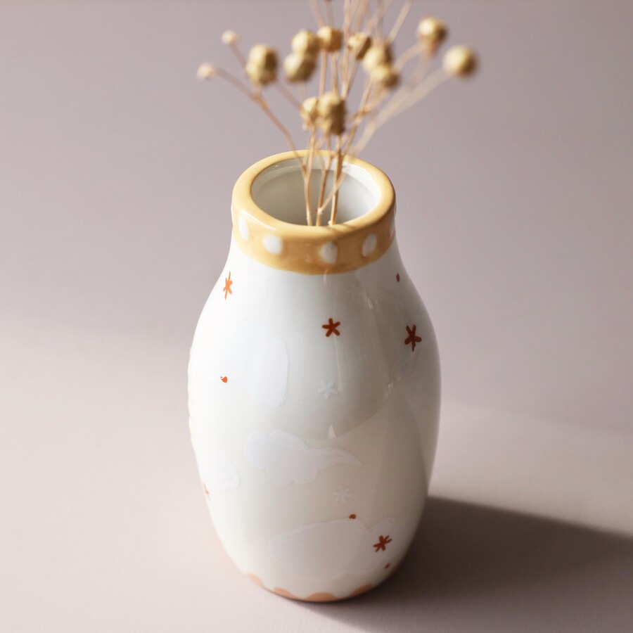 Sun and Moon Face Ceramic Posy Vase | Lisa Angel
