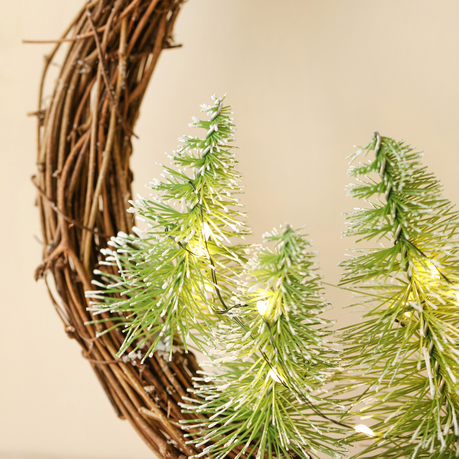 Battery Powered Woodland Tree Light Up Wreath | Lisa Angel