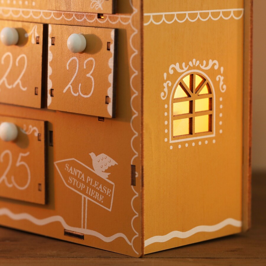 Personalised Wooden Gingerbread House Advent Calendar | Lisa Angel
