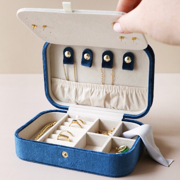 Birth Flower Velvet Rectangular Jewellery Case | Lisa Angel