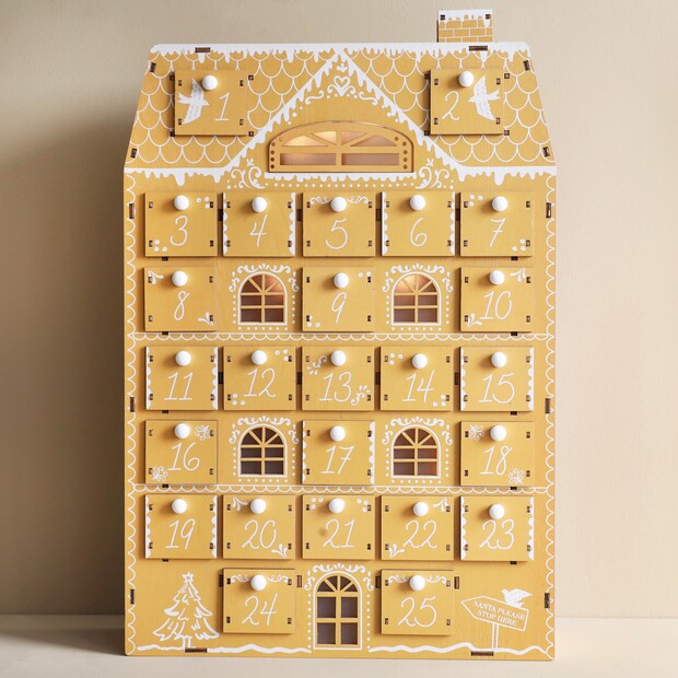 Wooden Gingerbread House LED Advent Calendar | Lisa Angel