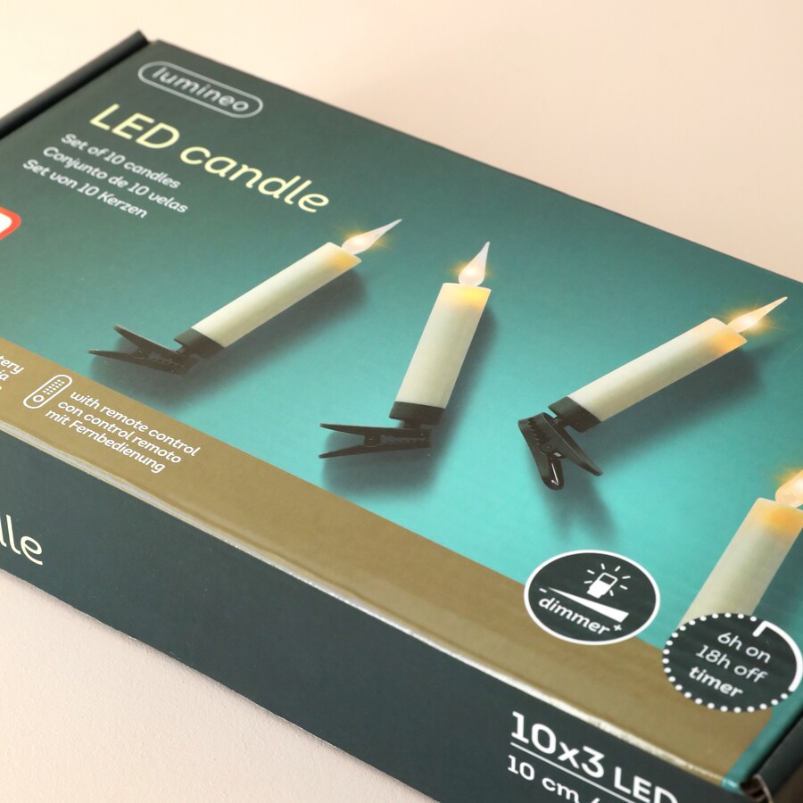 Set of 10 Small Cream LED Wick Candles | Lisa Angel