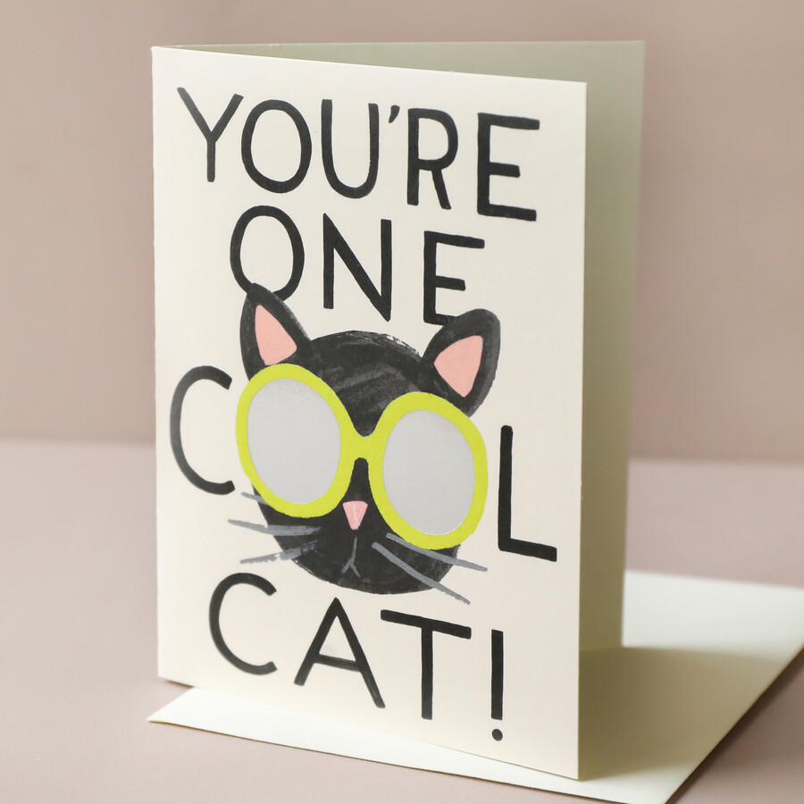 Cool Cat Greetings Card | Lisa Angel