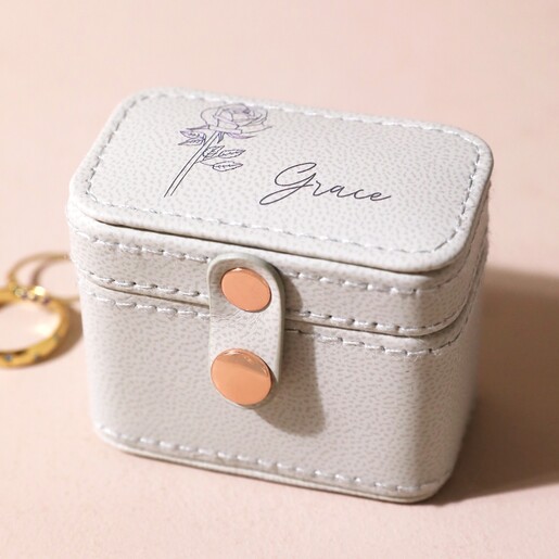 Personalised Birth Flower Travel Ring Box | Lisa Angel