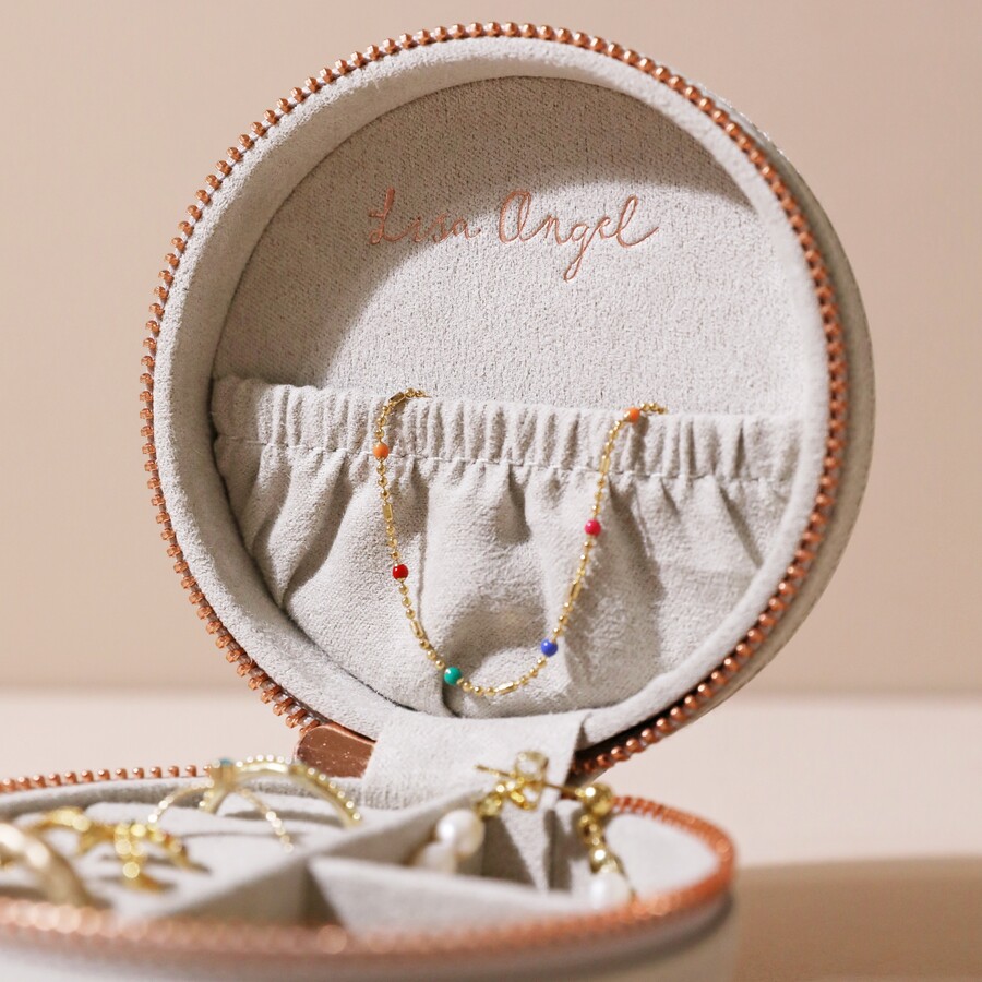 Personalised Birth Flower Round Jewellery Case | Lisa Angel