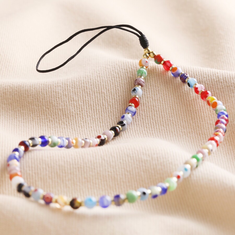 Colourful Millefiori Bead Phone Strap | Lisa Angel