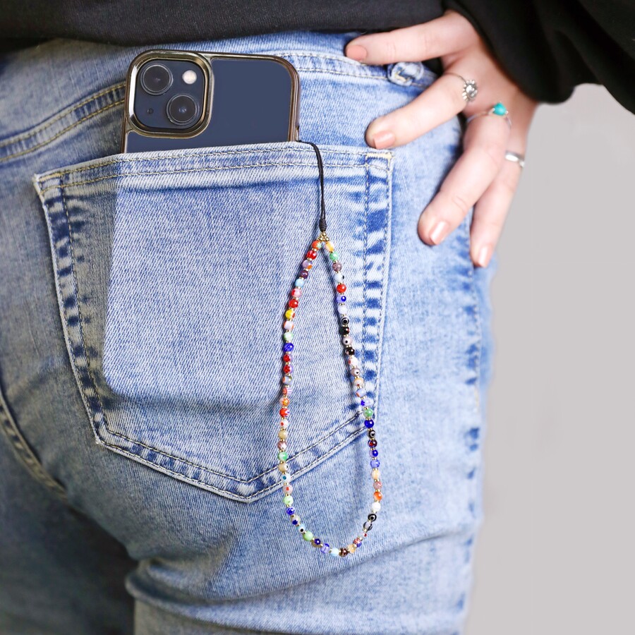 Colourful Millefiori Bead Phone Strap | Lisa Angel