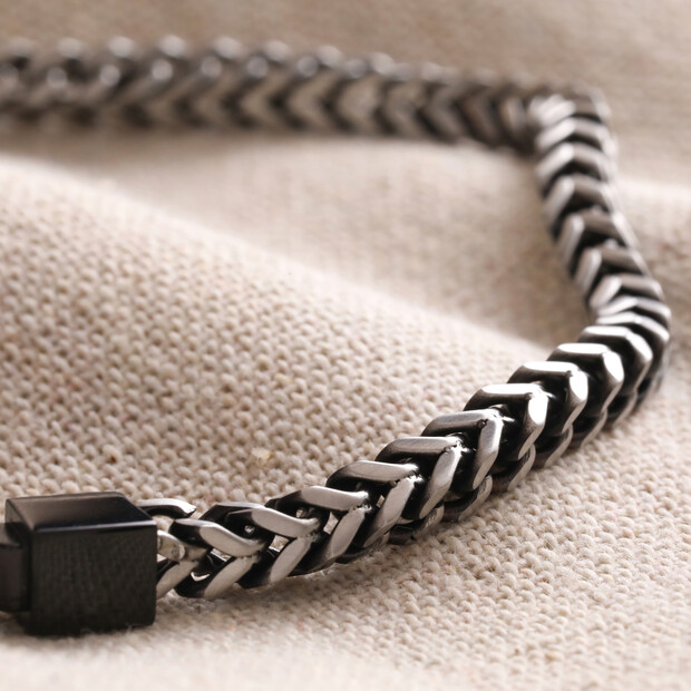 Men's Personalised Thick Steel Chain Bracelet | Lisa Angel