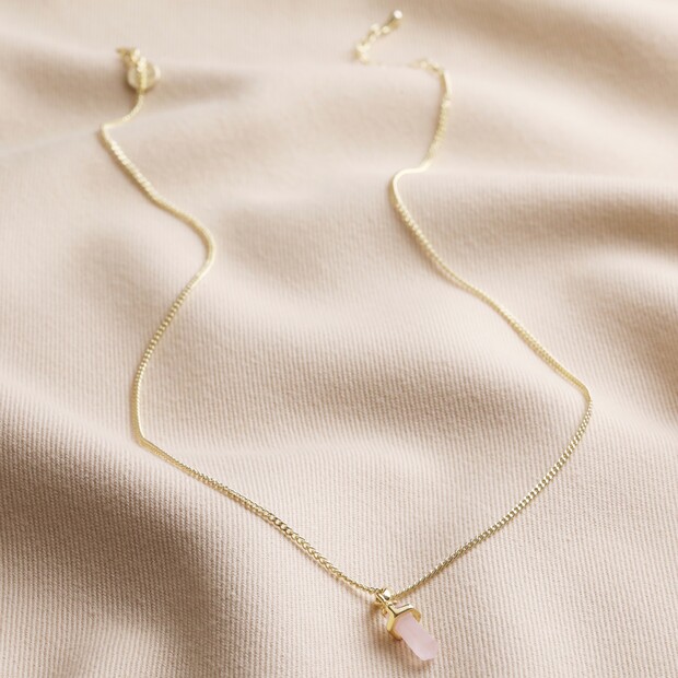 Rose Quartz Crystal Point Pendant Necklace | Lisa Angel