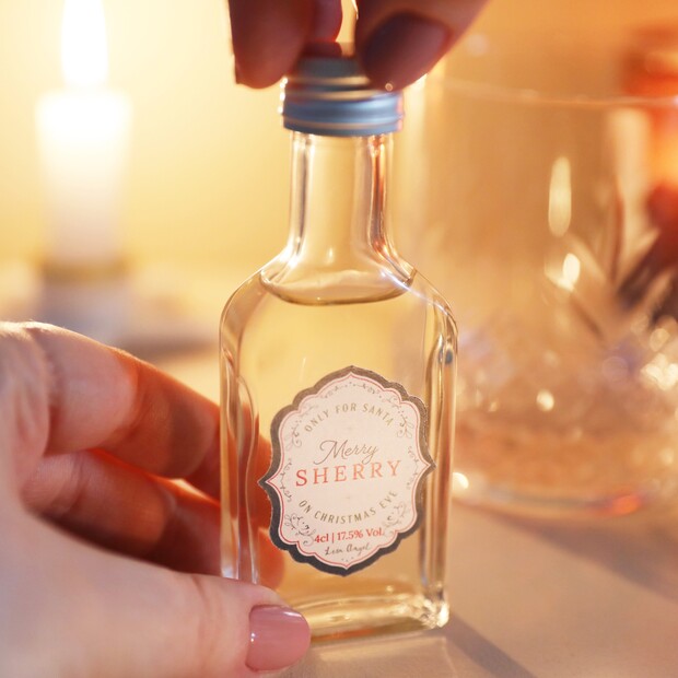 4cl Bottle of Merry Sherry for Santa | Lisa Angel