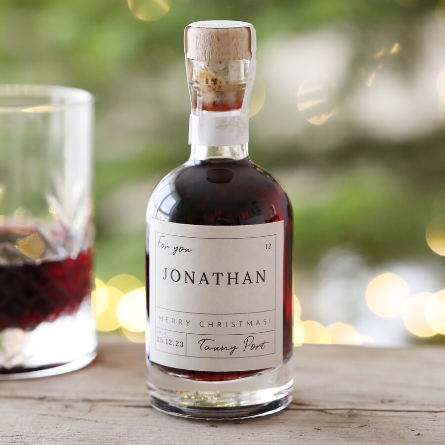 Personalised 100ml Merry Christmas Port | Barware | Lisa Angel