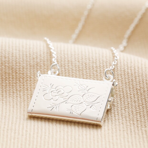 Envelope Locket Necklace in Silver | Jewellery | Lisa Angel