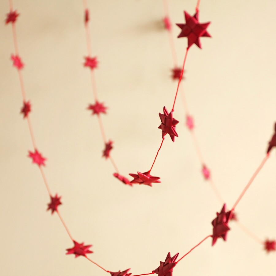 Red Stars on a String Garland | Christmas | Afroart | Lisa Angel