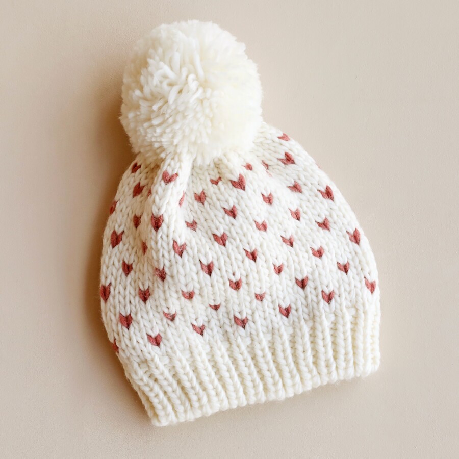 White and Pink Knitted Bobble Hat and Mittens Set | Lisa Angel