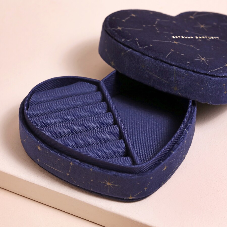 Heart Shape Jewellery Box in Navy | Estella Bartlett | Lisa Angel